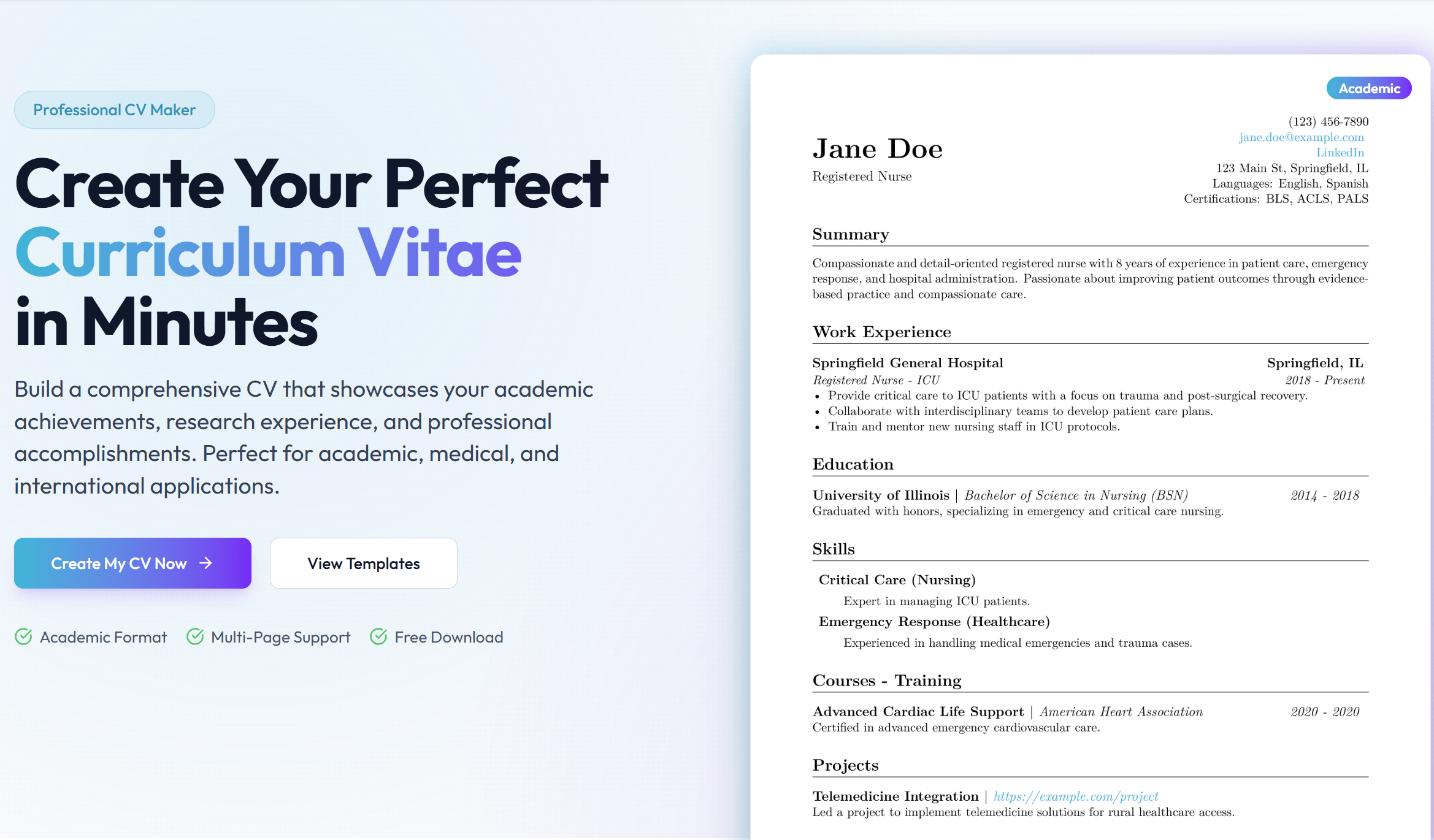 CV Maker: Create a Professional CV in Minutes - Fast & Easy