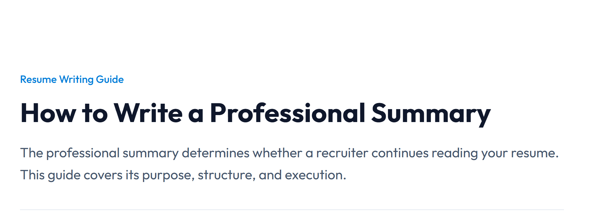 How to Write a Professional Summary for Your Resume 2026